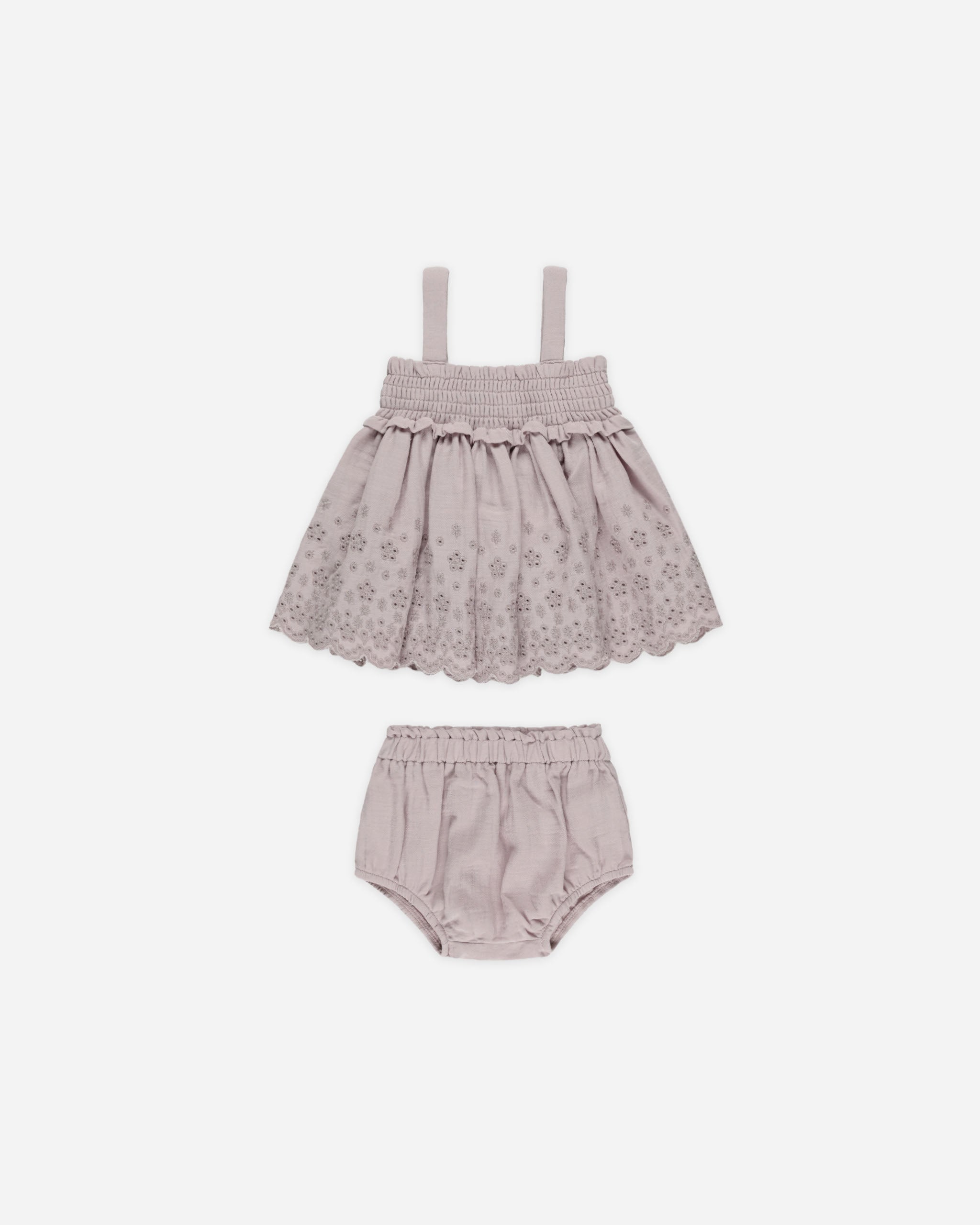 Mae Smocked Top + Bloomer Set || Lavender – Quincy Mae