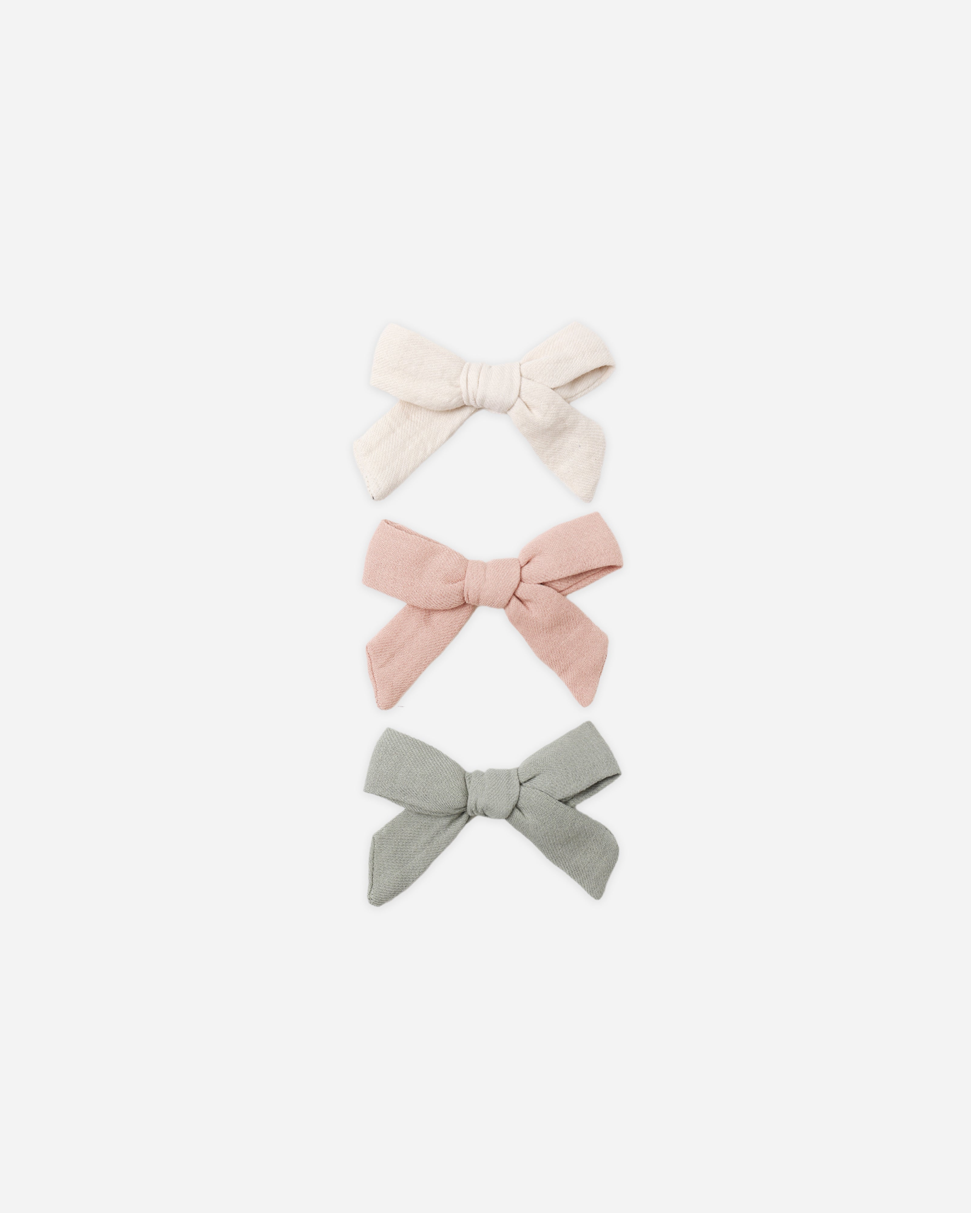 Bow W. Clip, Set Of 3 || Natural, Fern, Rose – Quincy Mae